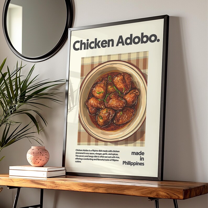 Chicken Adobo Poster - Food Poster - Kitchen Decor - Kitchen Print ...