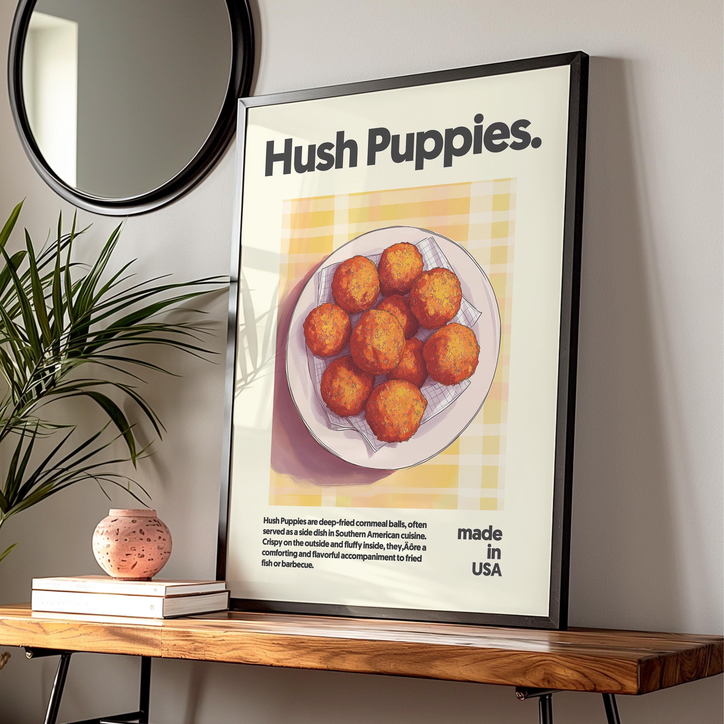 Hush Puppies Poster - Food Poster - Kitchen Decor - Kitchen Print ...