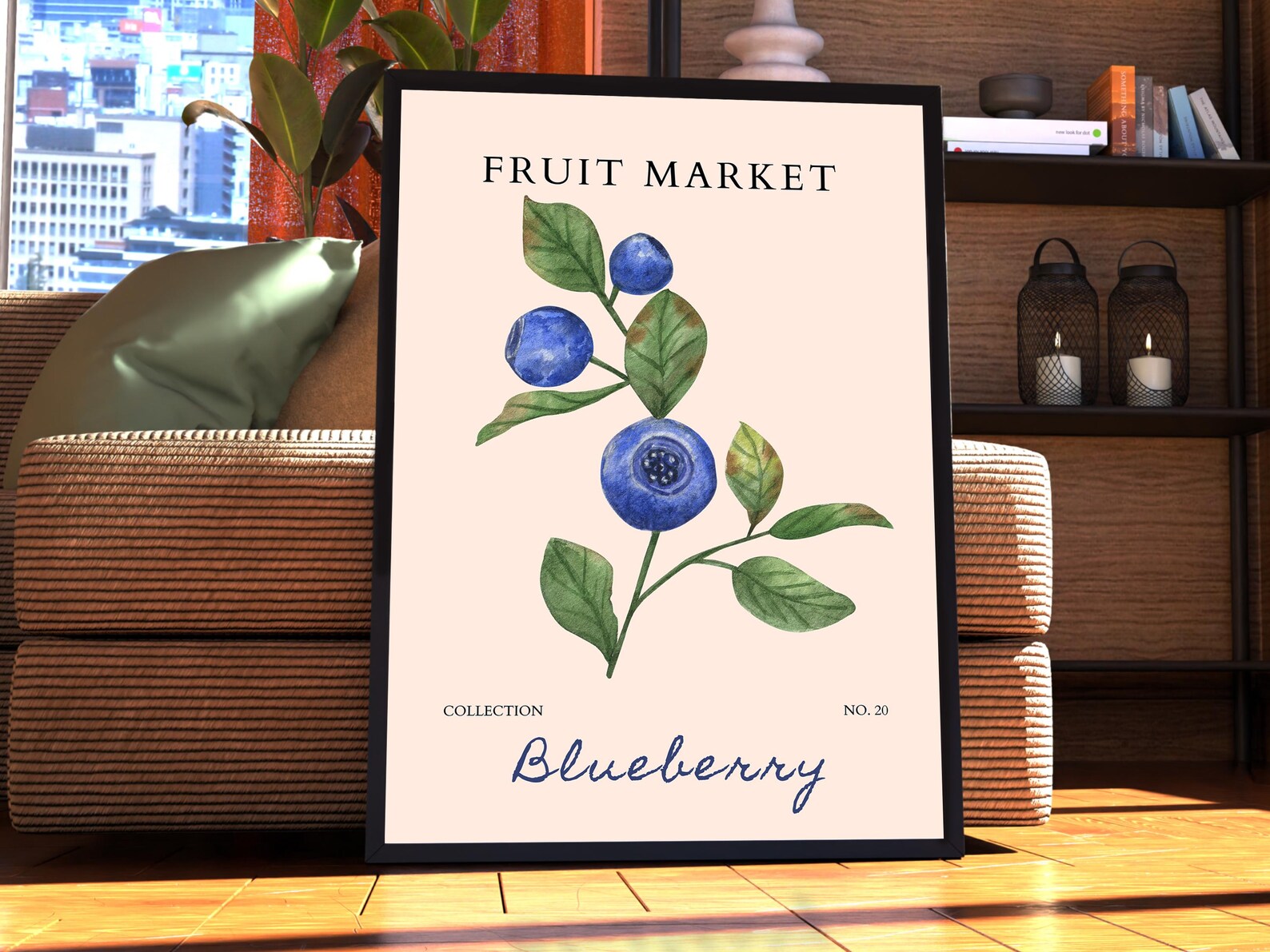 Blueberry Fruit Market Poster - Food Poster - Kitchen Decor Print ...