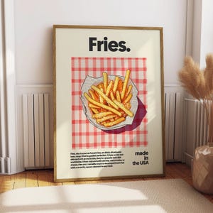 Fries Poster - Food Poster - Kitchen Decor - Kitchen Print - American ...