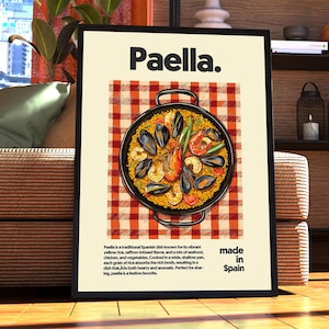 Paella Poster - Food Poster - Kitchen Decor - Kitchen Print - Spanish ...
