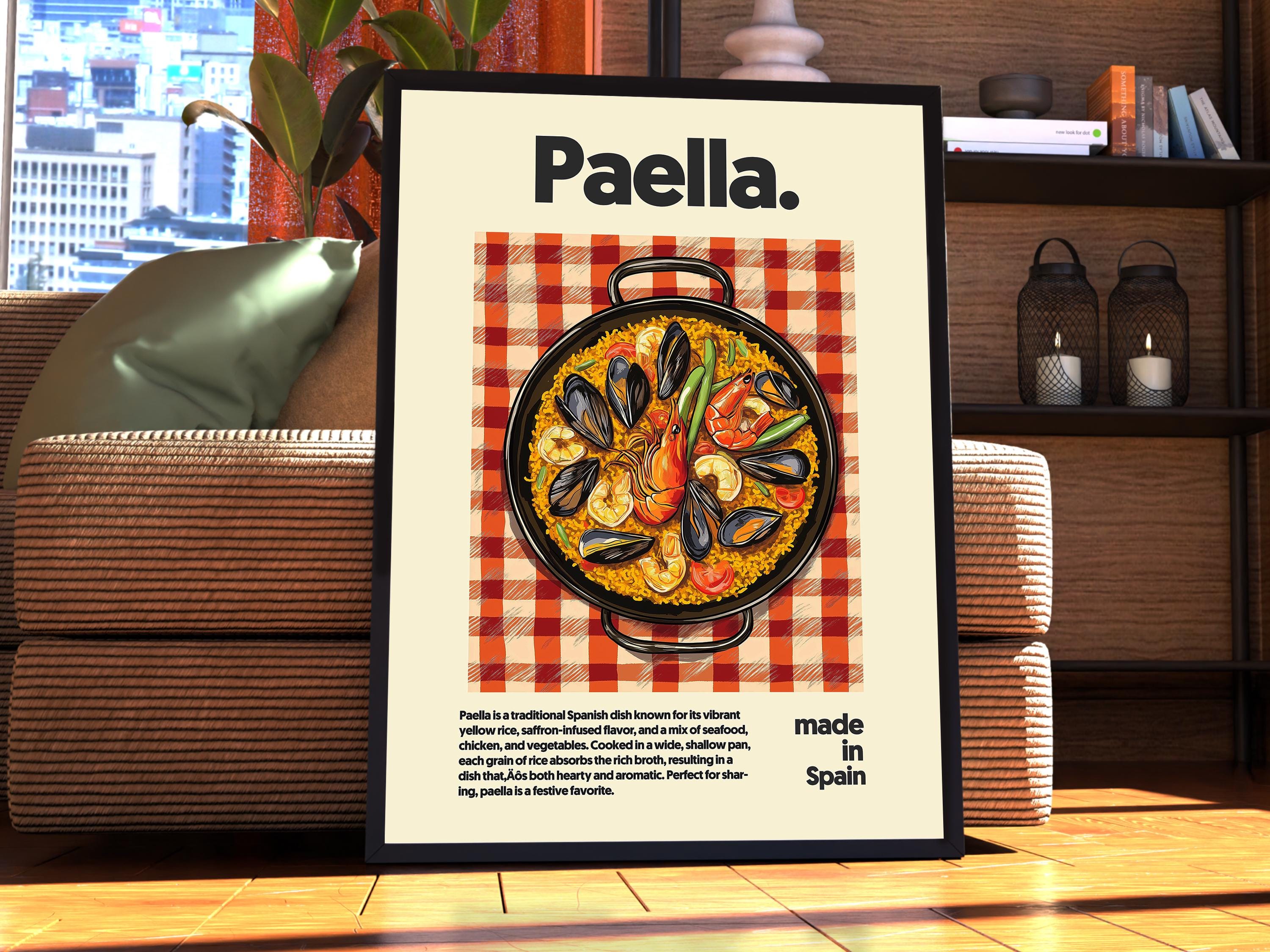 Paella Poster - Food Poster - Kitchen Decor - Kitchen Print - Spanish ...