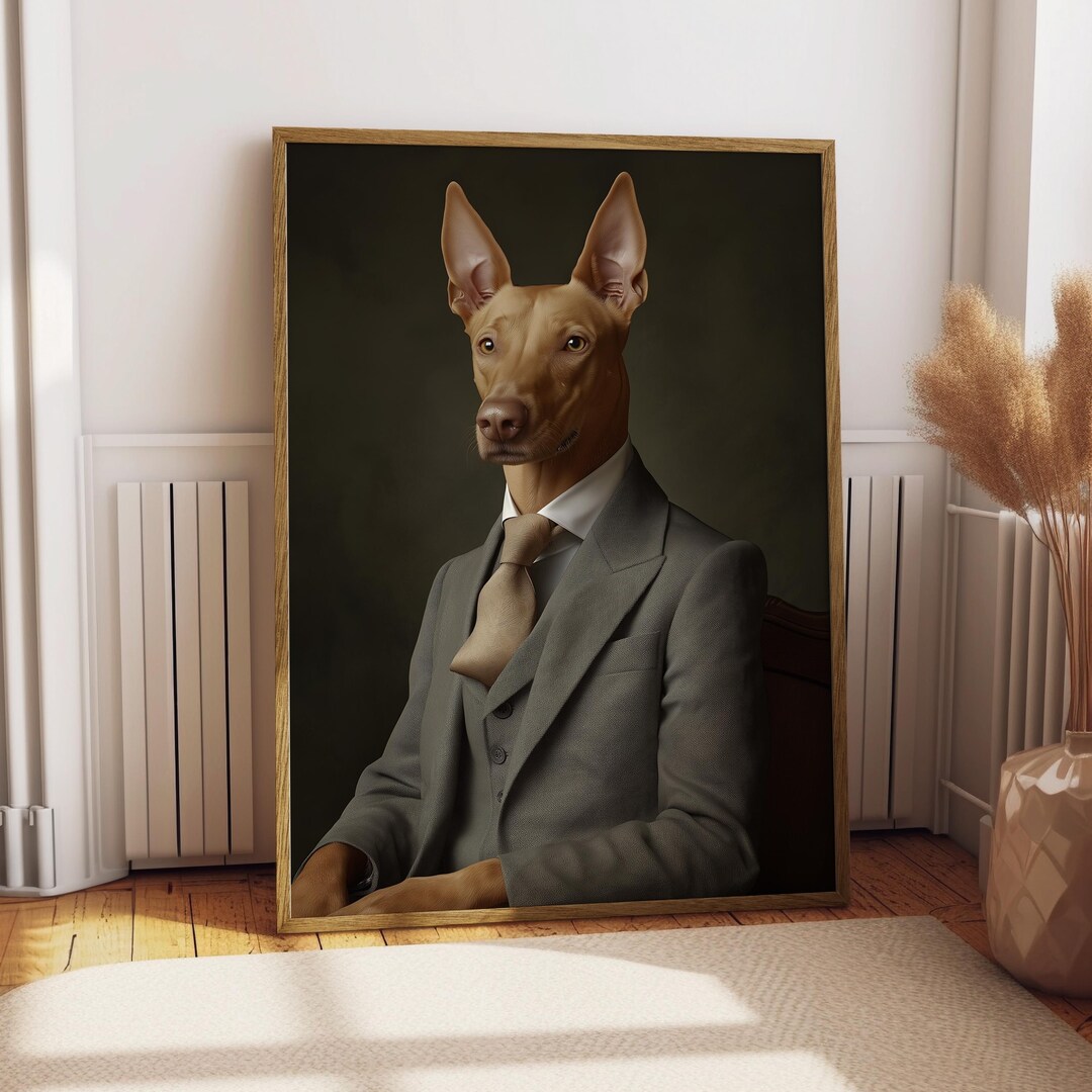 Pharaoh Hound Suit Portrait - Dog Poster - Pet Portrait - Custom Pet ...