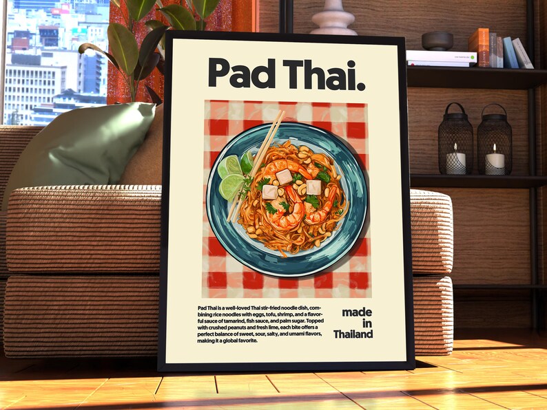 Pad Thai Poster - Food Poster - Kitchen Decor - Kitchen Print - Thai ...