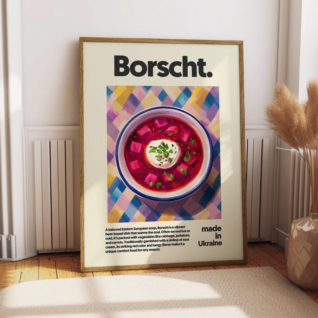 Borscht Poster - Food Poster - Kitchen Decor - Kitchen Print - Ukraine ...