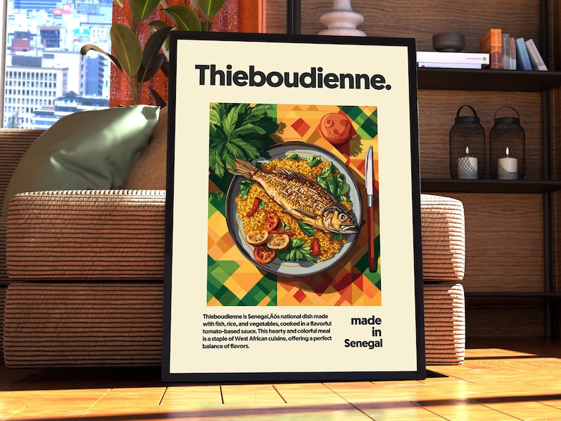 Thieboudienne Poster - Food Poster - Kitchen Decor - Kitchen Print ...