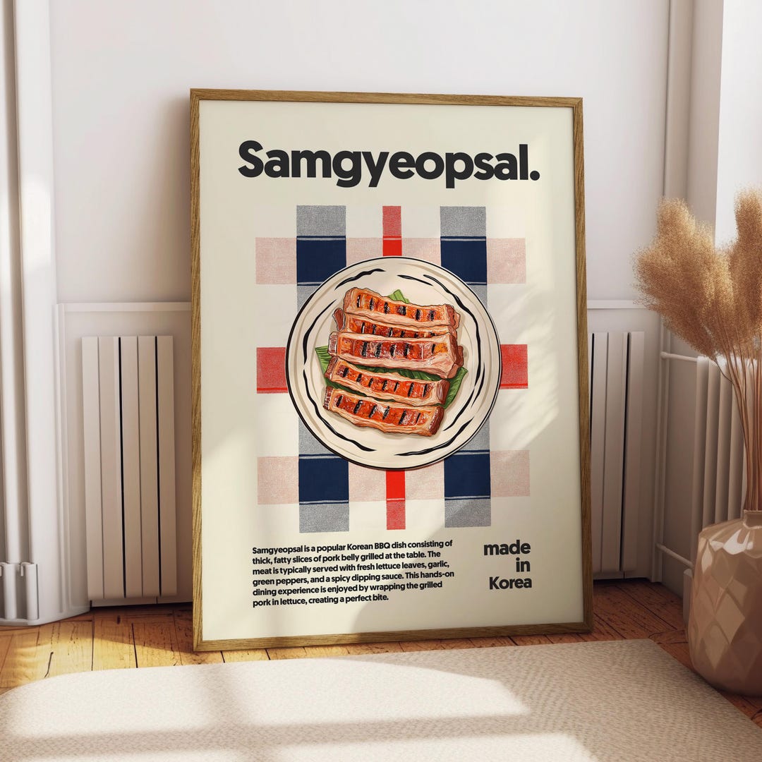 Samgyeopsal Poster - Food Poster - Kitchen Decor - Kitchen Print ...