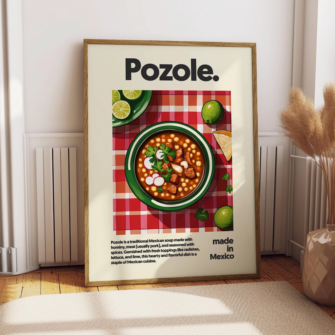 Pozole Poster - Food Poster - Kitchen Decor - Kitchen Print - Mexican ...
