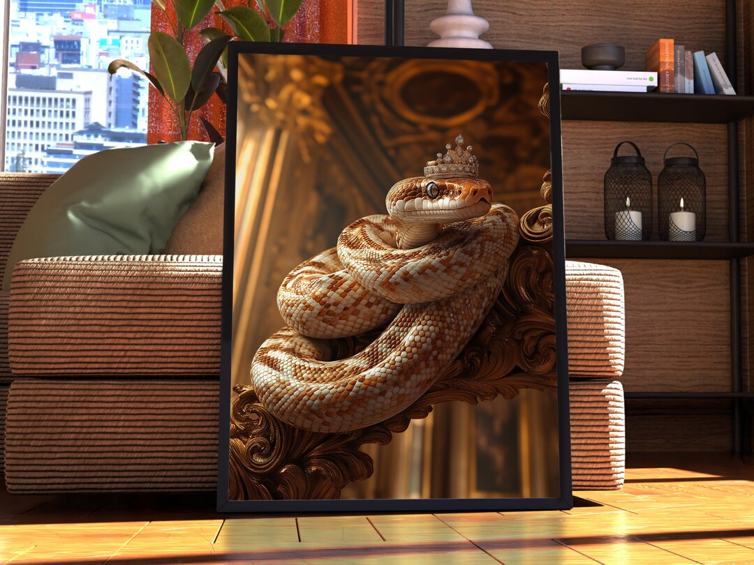 Snake Royal Portrait - Pet Poster - Snake Portrait - Custom Pet Art ...