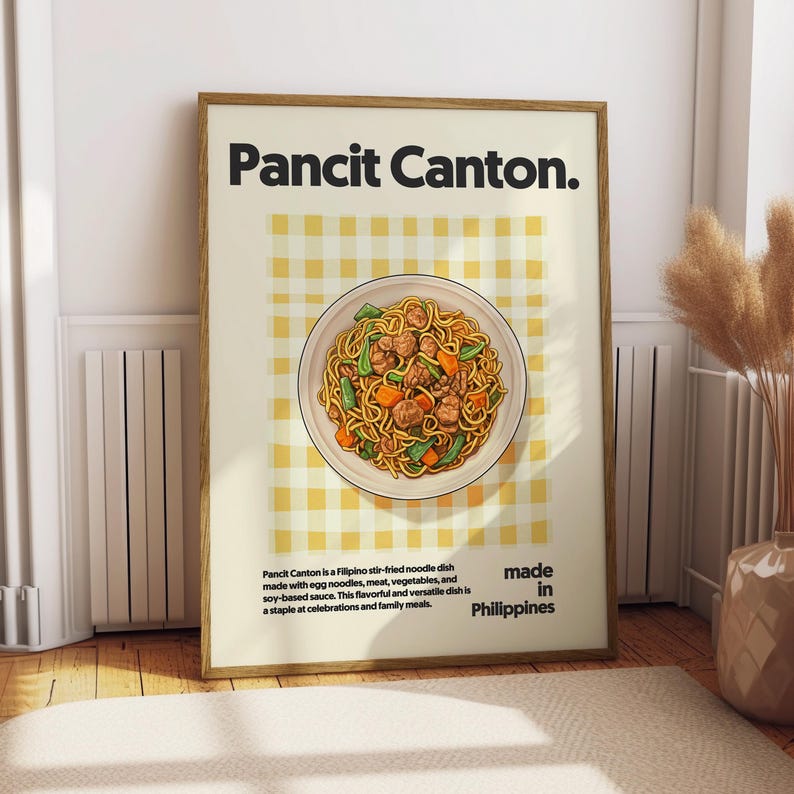 Pancit Canton Poster - Food Poster - Kitchen Decor - Kitchen Print ...