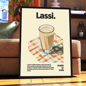 Lassi Poster - Food Poster - Kitchen Decor - Kitchen Print - Indian ...