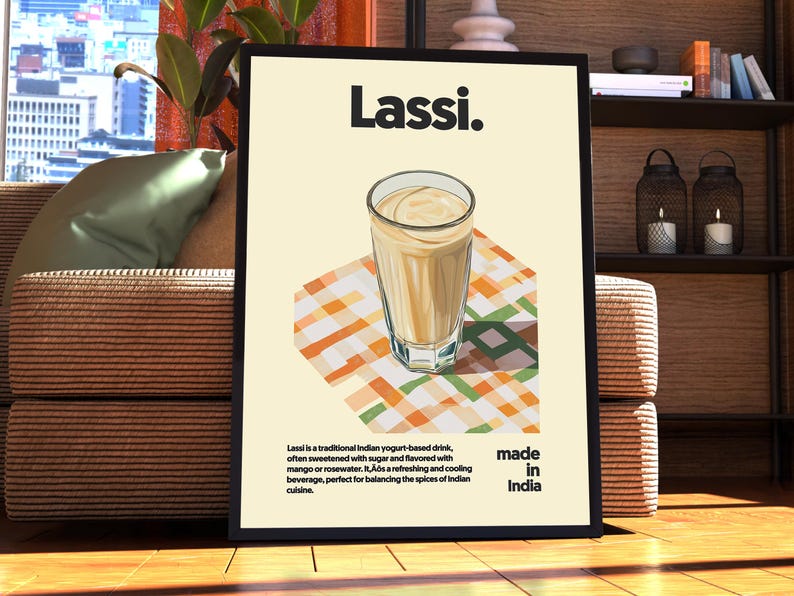 Lassi Poster - Food Poster - Kitchen Decor - Kitchen Print - Indian ...