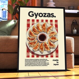 Gyozas Poster - Food Poster - Kitchen Decor - Kitchen Print - Japanese ...