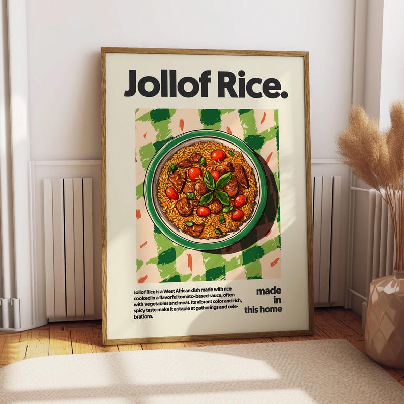 Jollof Poster - Food Poster - Kitchen Decor - Kitchen Print - Nigerian ...
