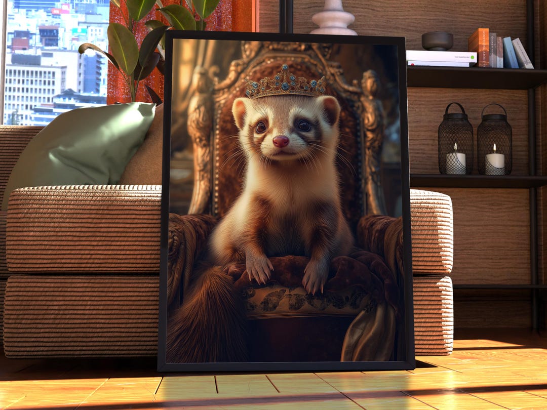 Ferret Royal Portrait Poster - Regal Pet Art - Etsy