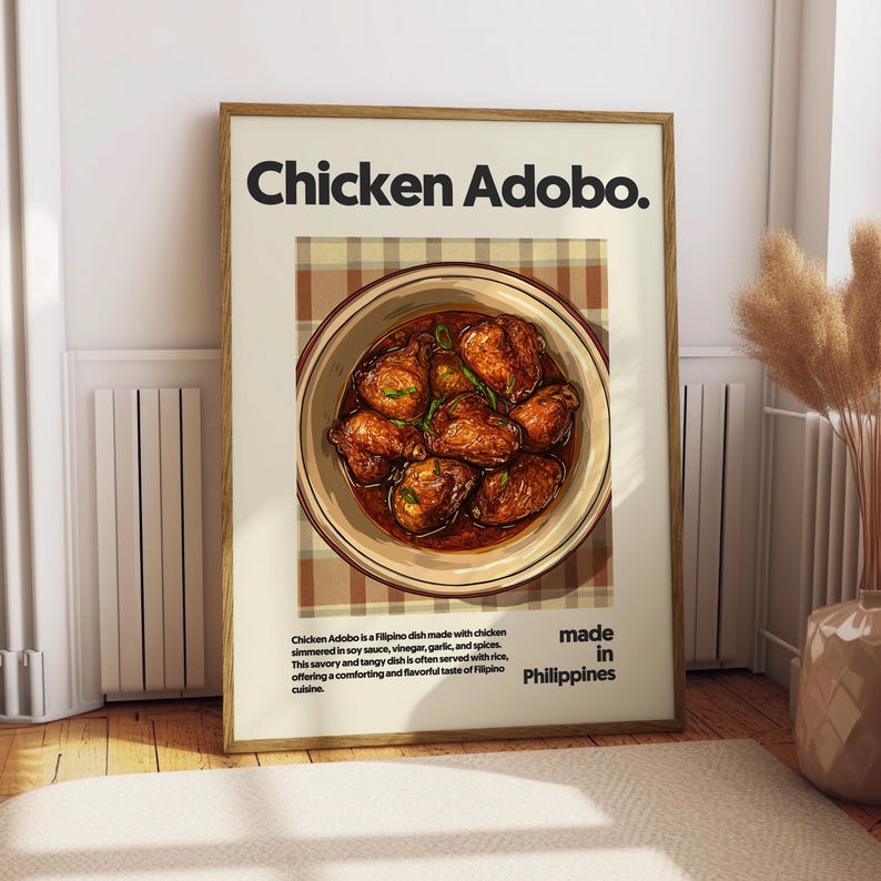 Chicken Adobo Poster - Food Poster - Kitchen Decor - Kitchen Print ...