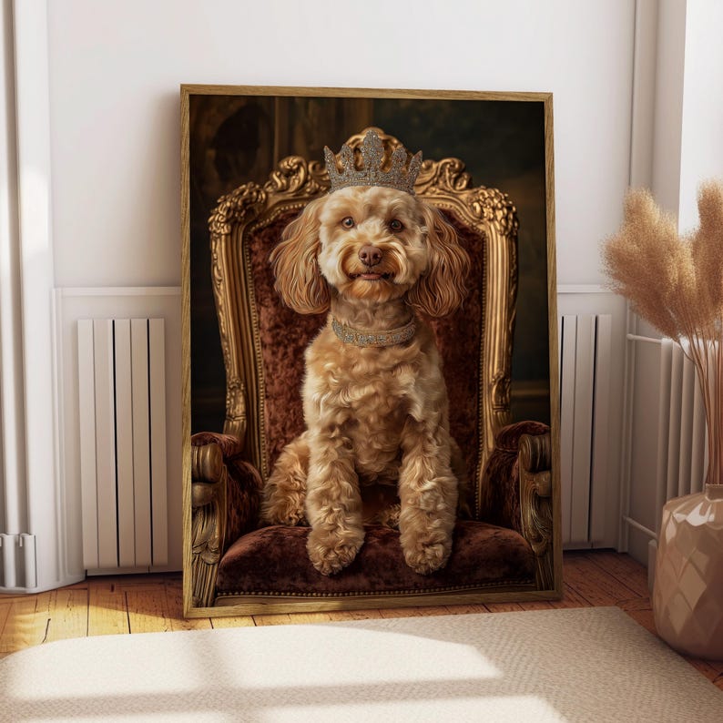 Labradoodle Royal Portrait - Dog Poster - Pet Portrait - Custom Pet Art ...