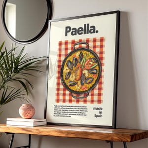 Paella Poster - Food Poster - Kitchen Decor - Kitchen Print - Spanish ...