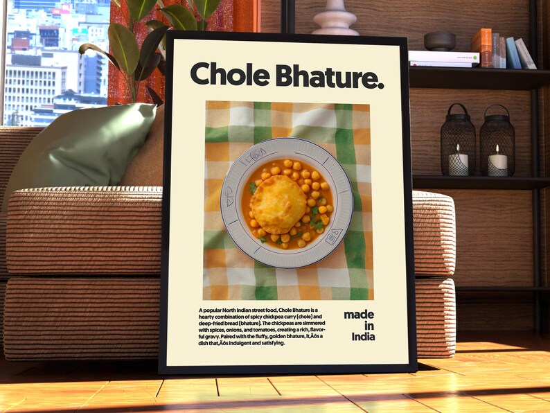 Chole Bhature Poster - Indian Food Kitchen Print - Etsy