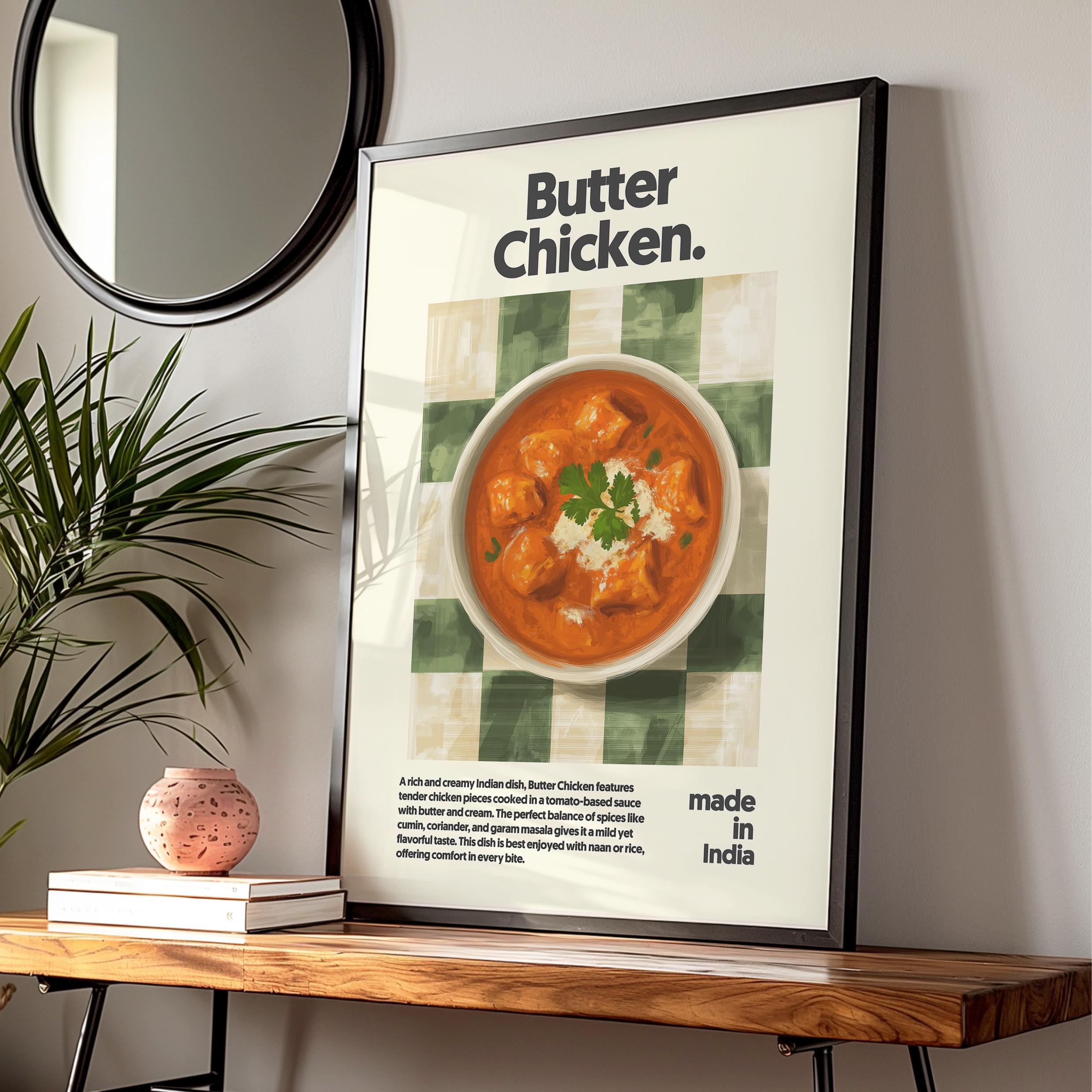 Butter Chicken Poster - Food Poster - Kitchen Decor - Kitchen Print ...
