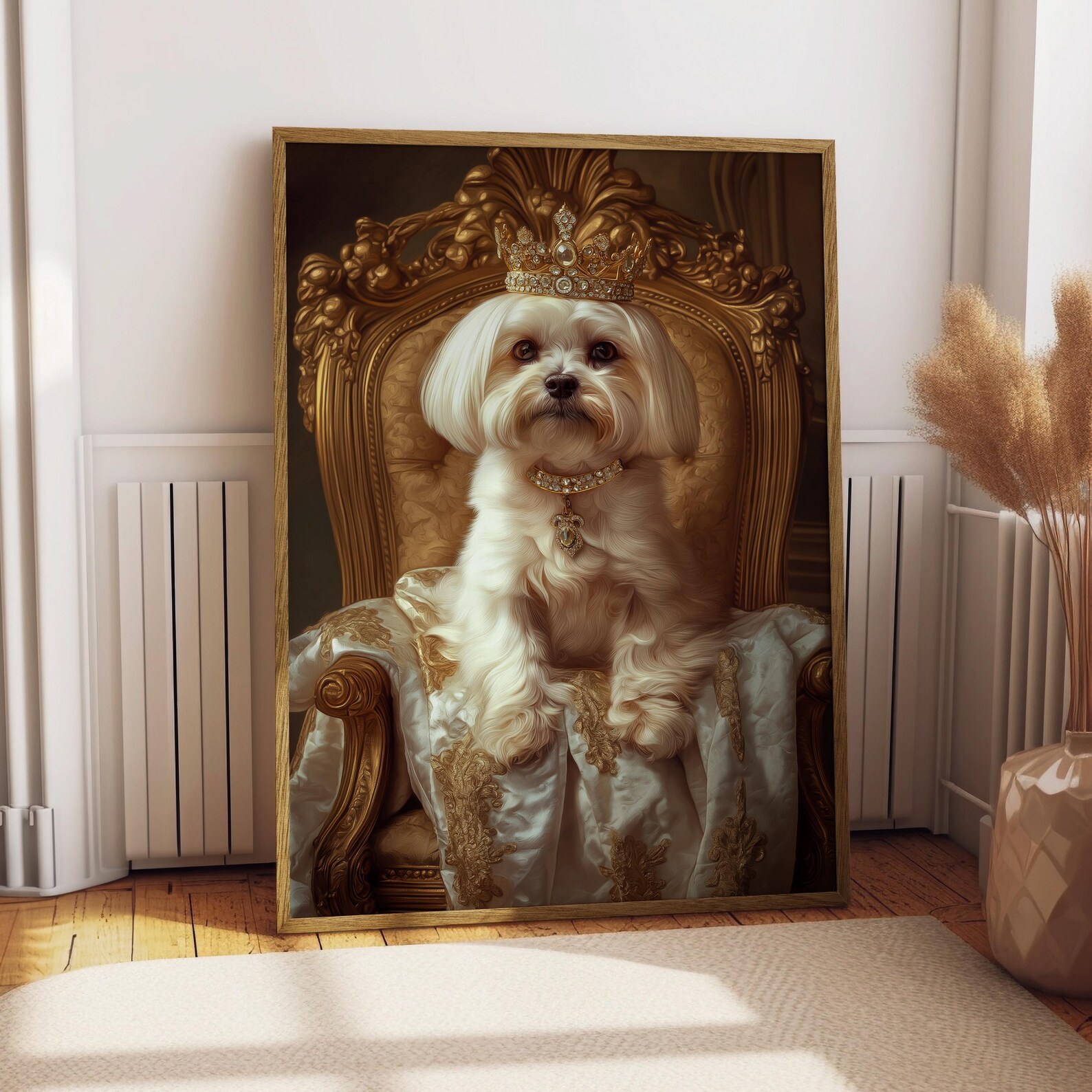 Maltese Royal Portrait - Dog Poster - Pet Portrait - Custom Pet Art ...