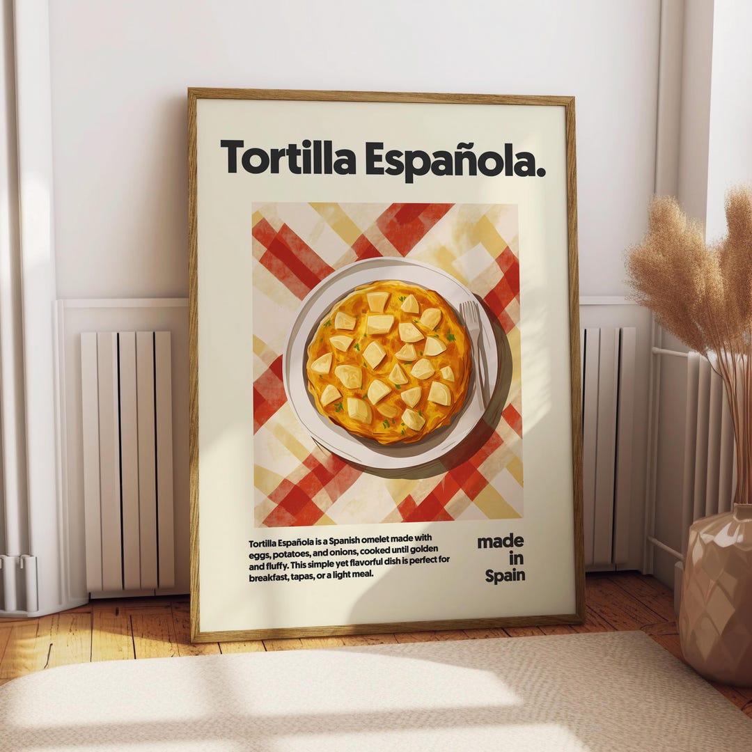Tortilla Espanola Poster - Food Poster - Kitchen Decor - Kitchen Print ...