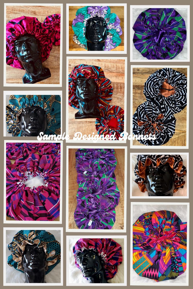 Design Your Own Satin Lined | African Ankara | Hair Bonnet | Adjustable ...