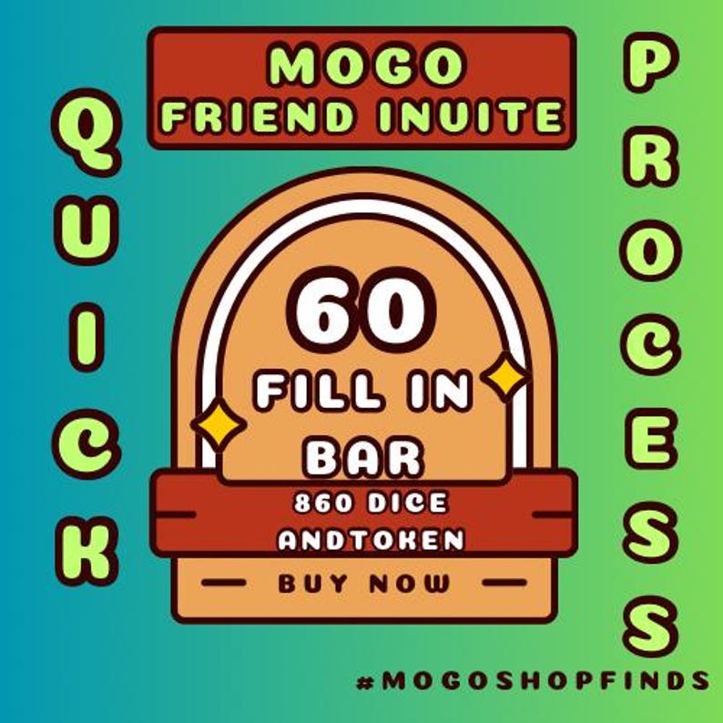 Mogo Friend Invite Bar (60 Invites and 860 Dice and Token) - Etsy