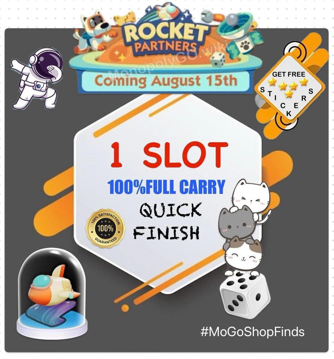 1 Slot Monopoly Go Partner Event august 15, 2024 FULL CARRY 24HRS ...