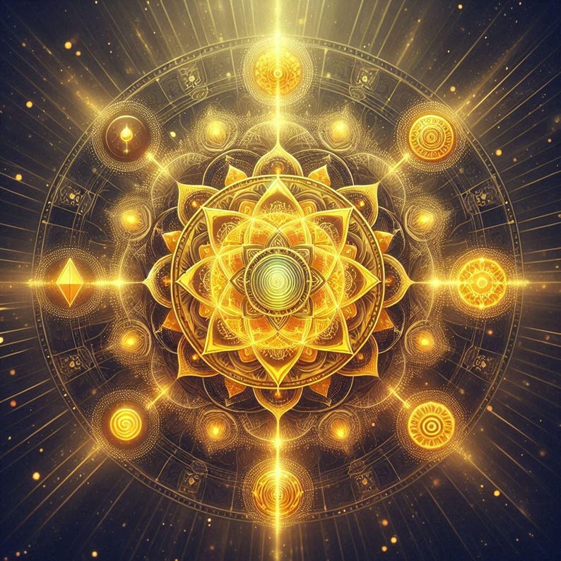 Solar Plexus Chakra Art – 12 High-res JPEG Prints | Sacred Geometry ...