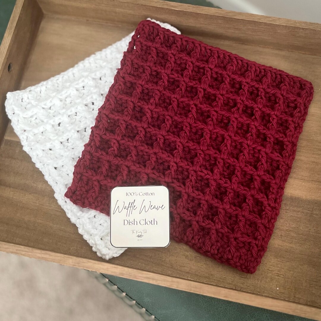 Waffle Weave Dish Cloth | Wash Cloth| Crochet Textured Cloth| Cotton ...
