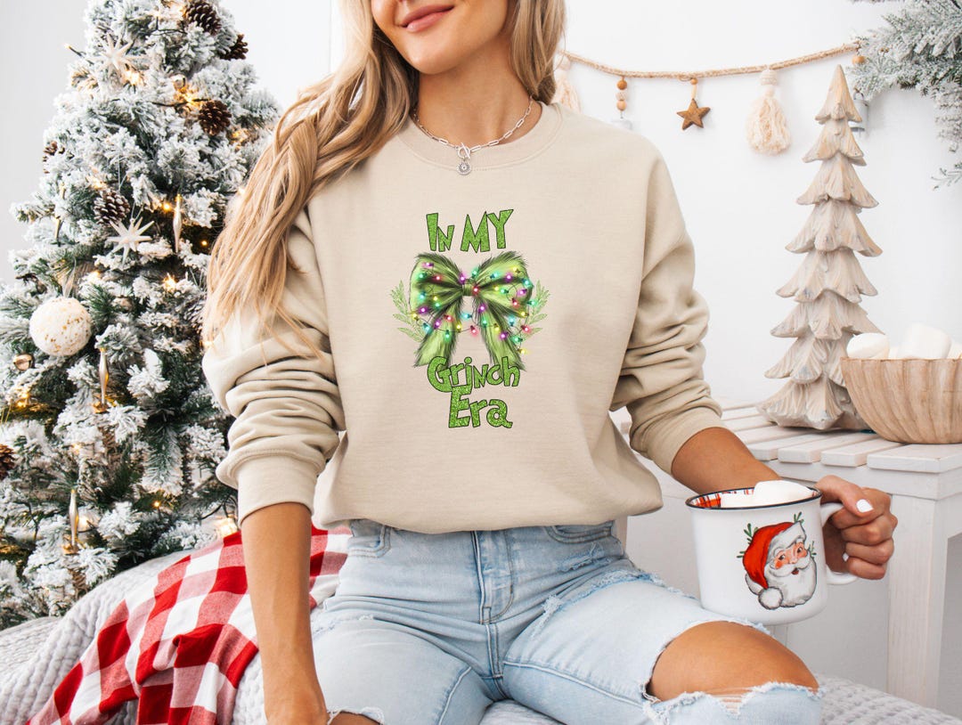 In My Grinch Era Sweatshirt, Grinchmas Coquette Sweatshirt, Pink ...