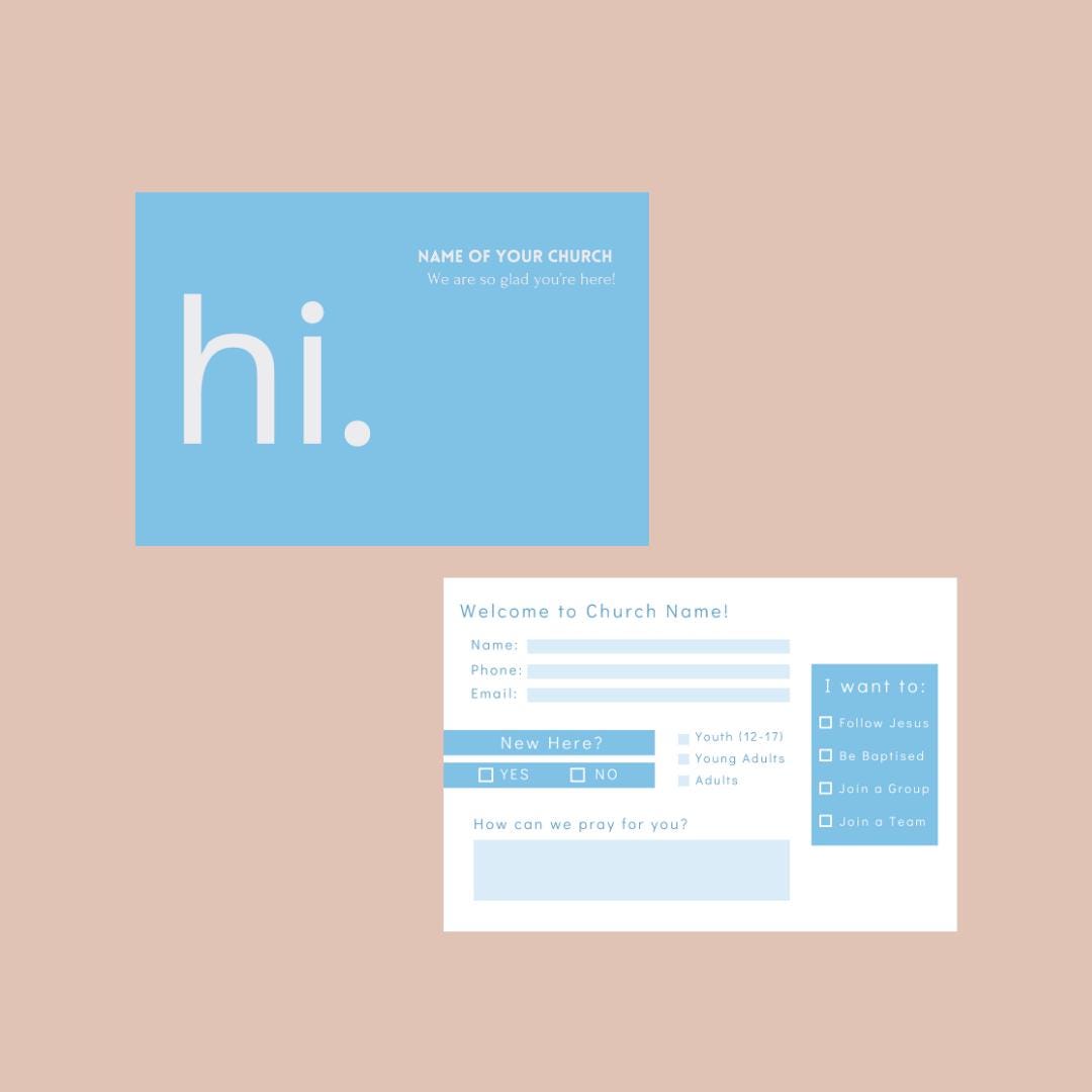 Church Welcome Card - New Here - Hi Card - Editable - Digital - Canva ...