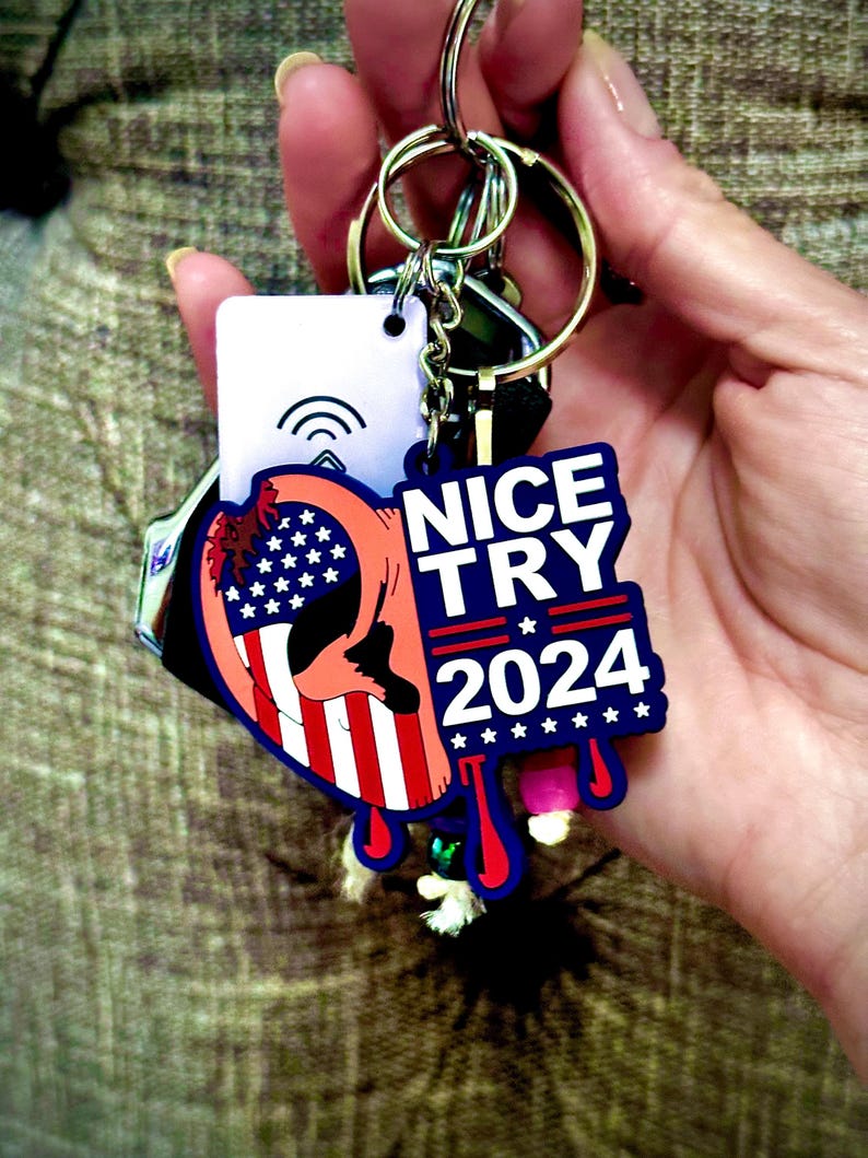 Donald Trump 2024 Keychain 3D PVC Rubber Design Patriotic Gift Support ...