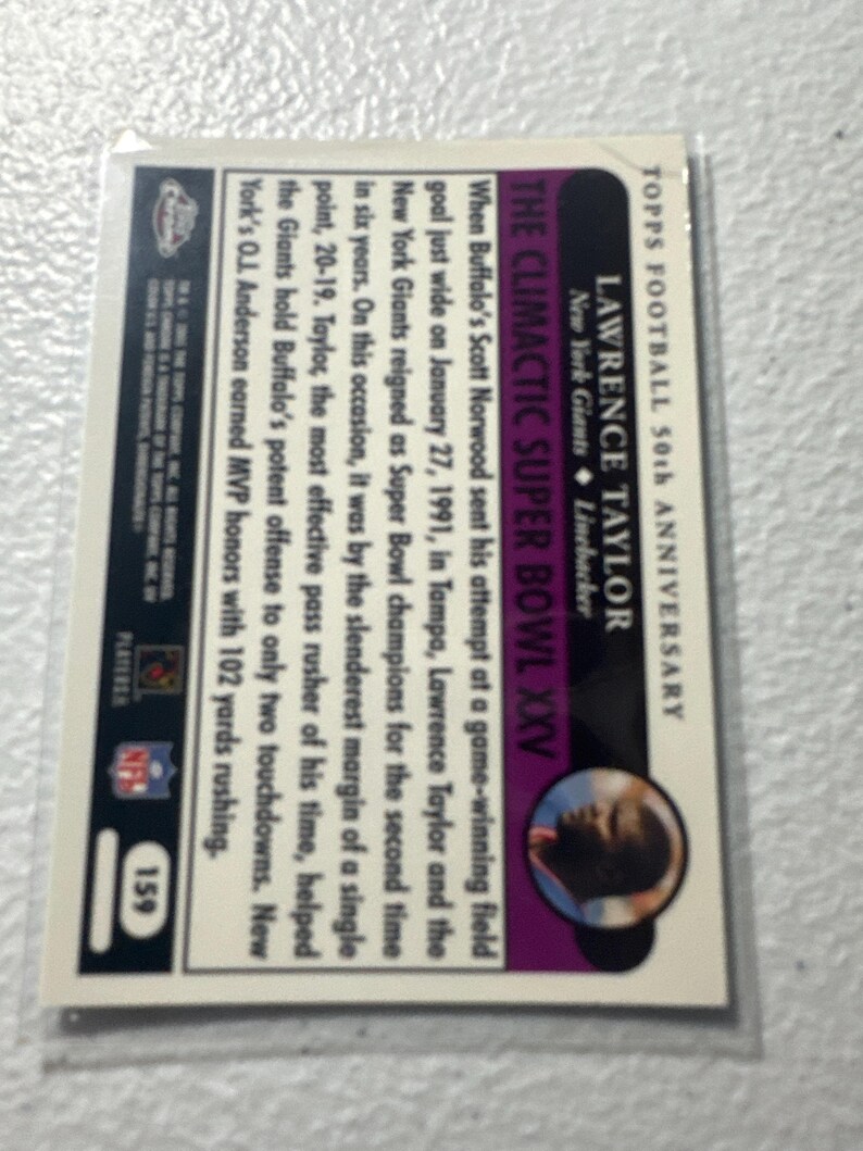 Lawrence Taylor Autographed Card - Etsy
