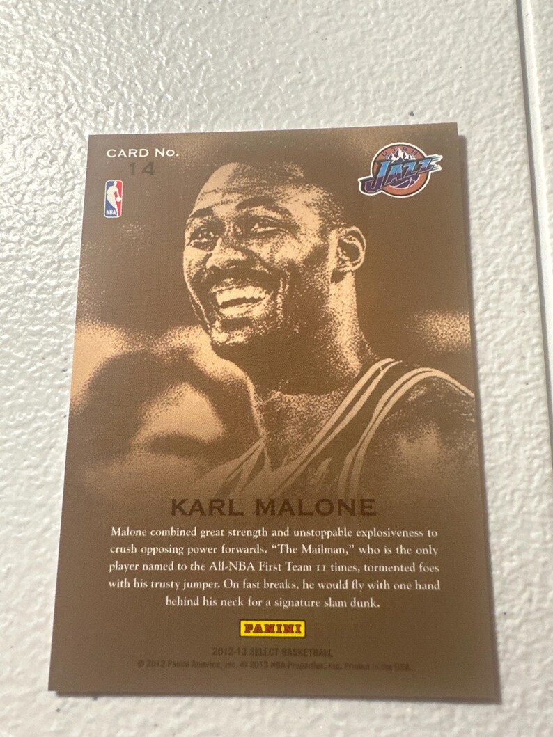Karl Malone Autographed Card - Etsy