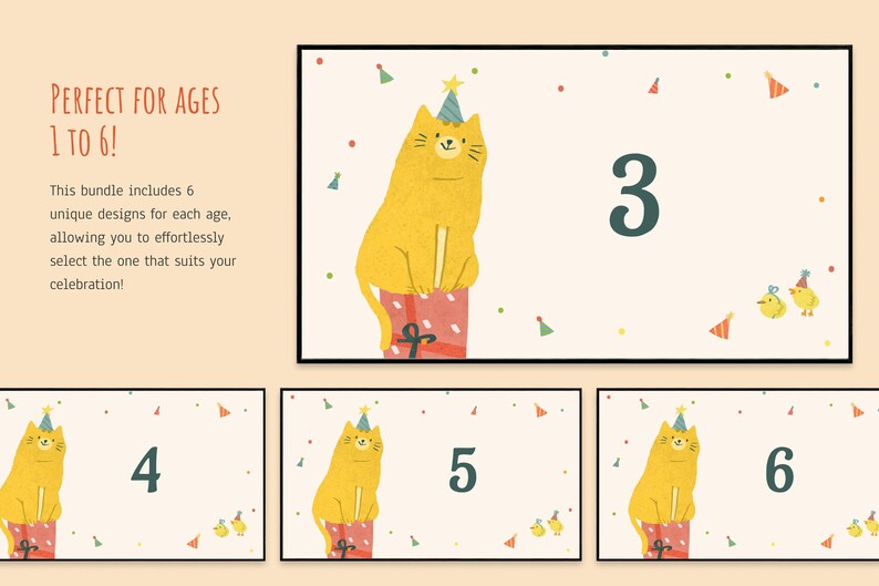 Happy Birthday Frame TV Art | Happy Birthday Cat | Minimal Design ...
