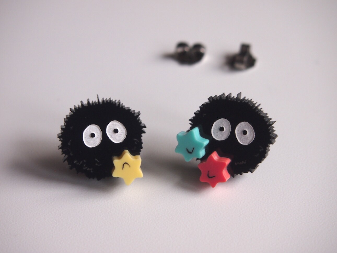 Soot Sprite Laser Cut Acrylic Earrings Studs | Etsy