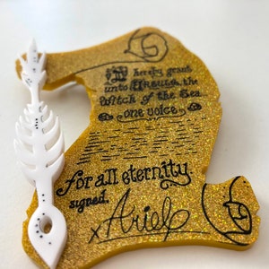 Ursula and Ariel Contract With Pen the Little Mermaid Laser Cut Acrylic ...