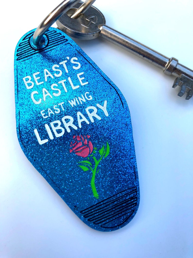 Beauty and the Beast Beast's Castle Library Key Ring | Etsy