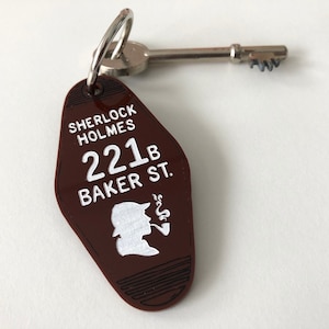 221b Baker Street - Sherlock Holmes - Hotel Room Key Ring - Keychain ...