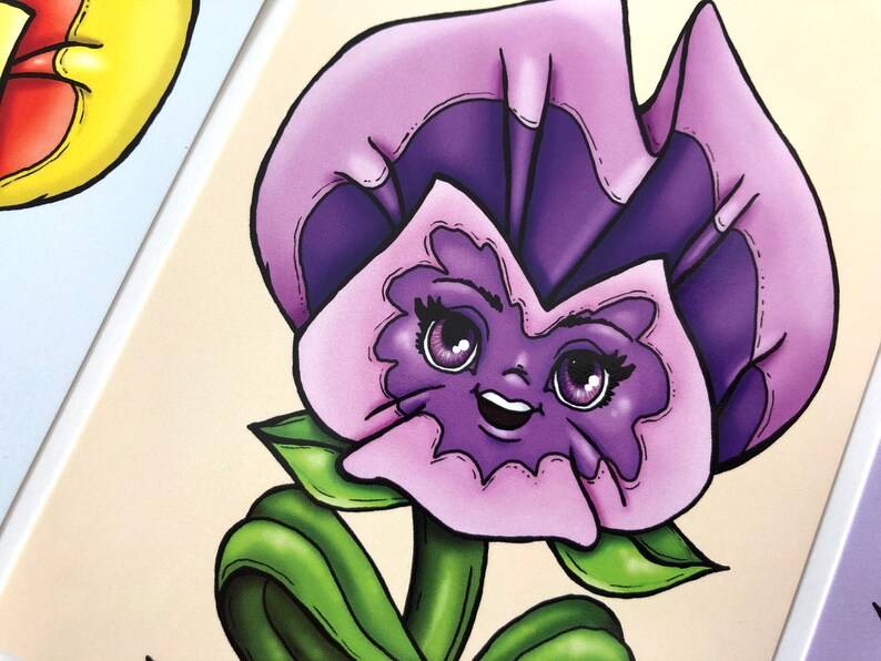 Pansies Flower Garden Alice in Wonderland SET OF THREE | Etsy