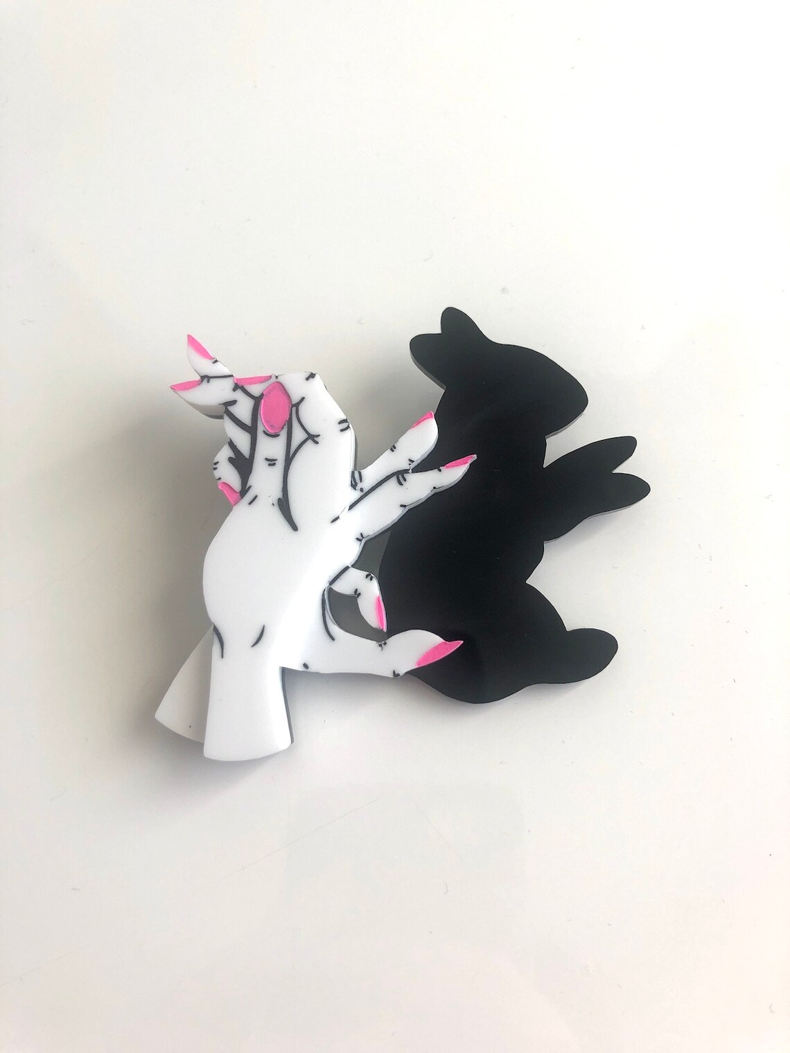 Bunny Rabbit Shadow Puppets With Pink Nails Laser Cut | Etsy
