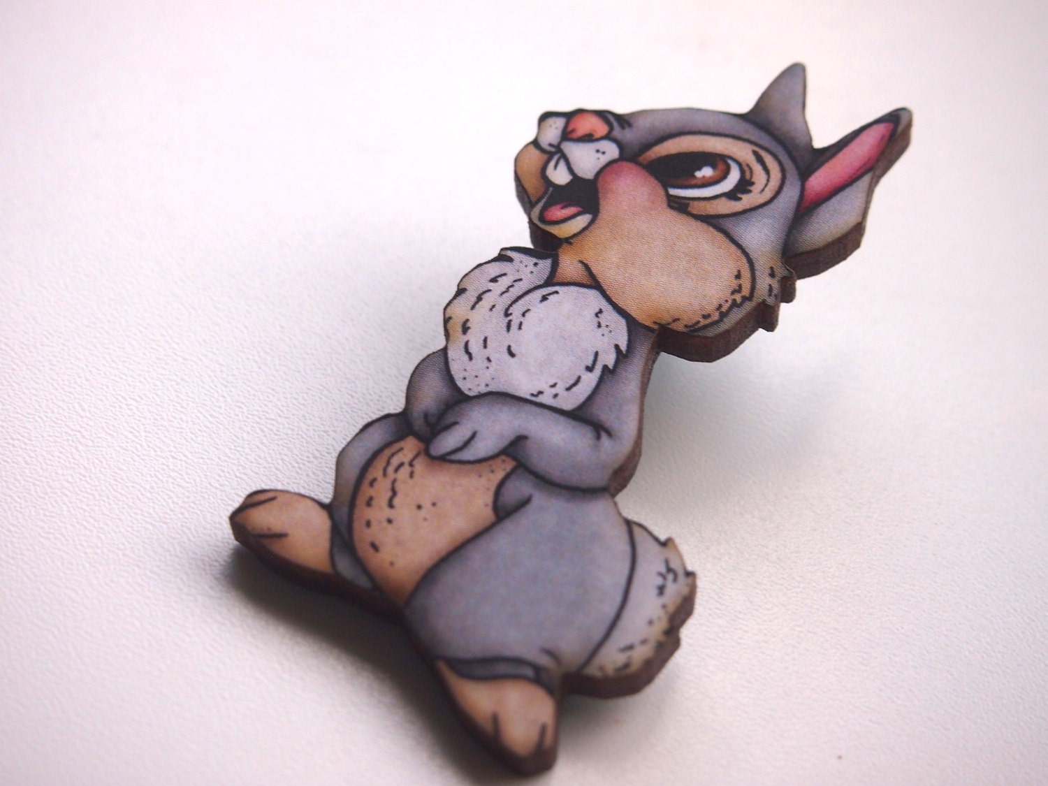 Thumber Bambi Laser Cut Wood Brooch - Etsy
