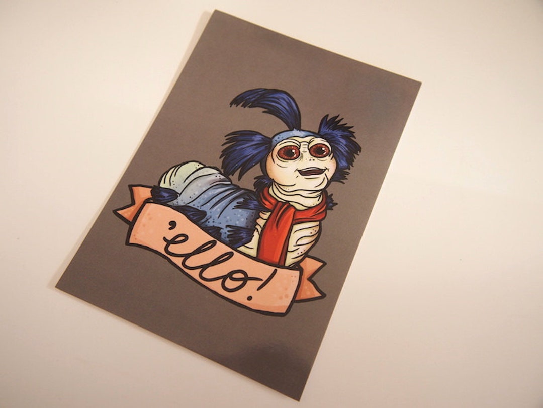 Illustrated Ello Blue Worm Labyrinth Postcard - Etsy Australia