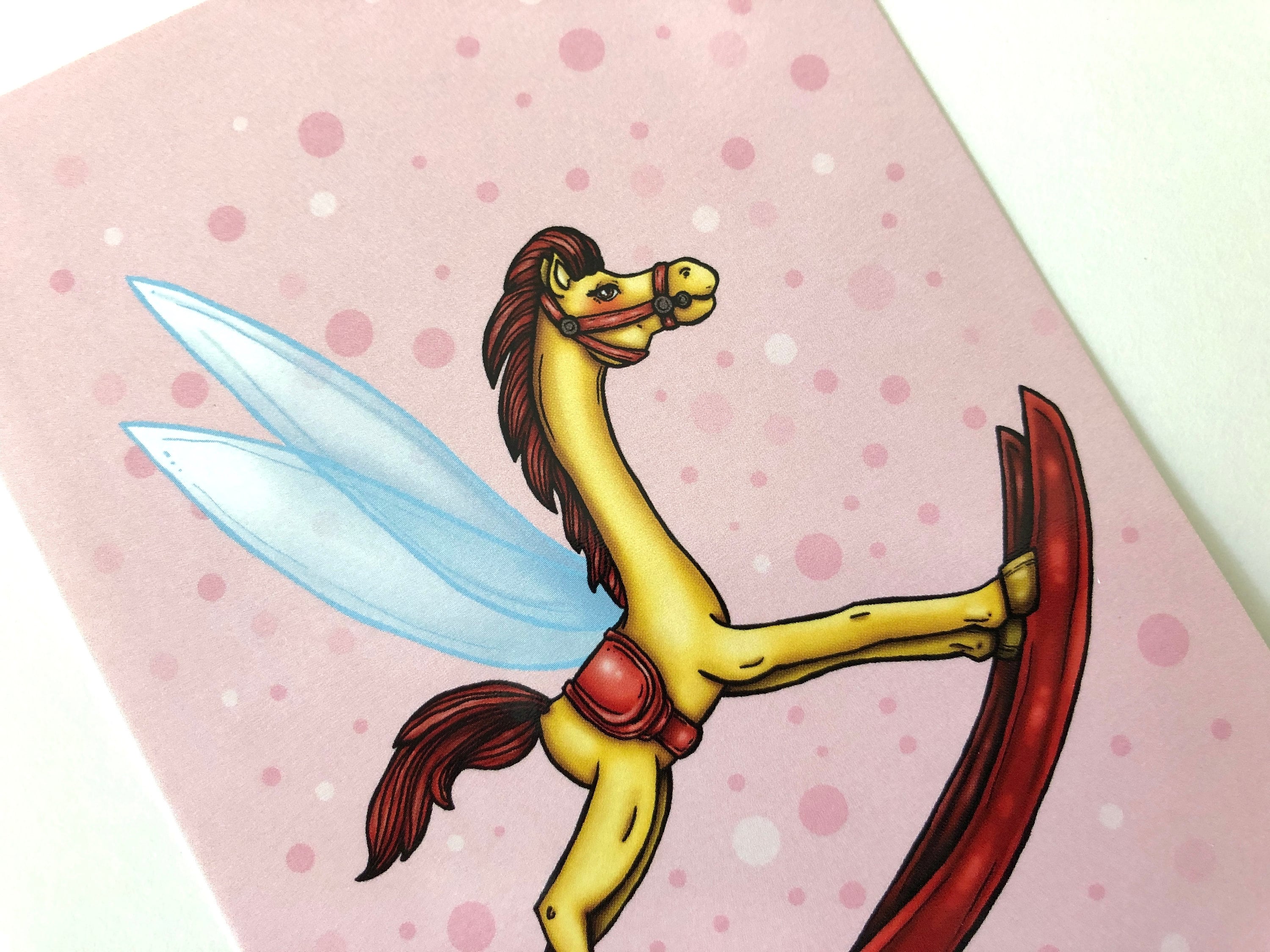 Rocking Horse Fly Alice in Wonderland Postcard | Etsy