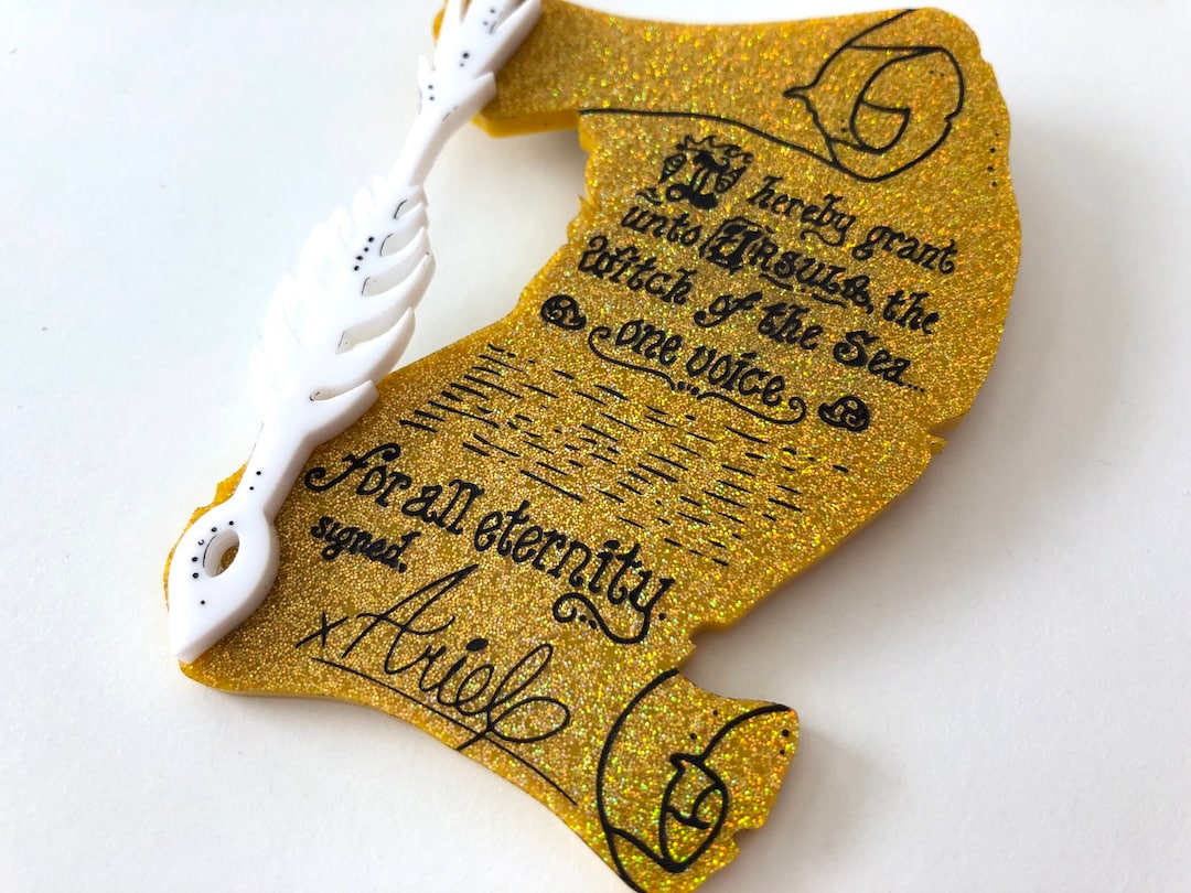 Ursula and Ariel Contract With Pen the Little Mermaid Laser Cut Acrylic ...