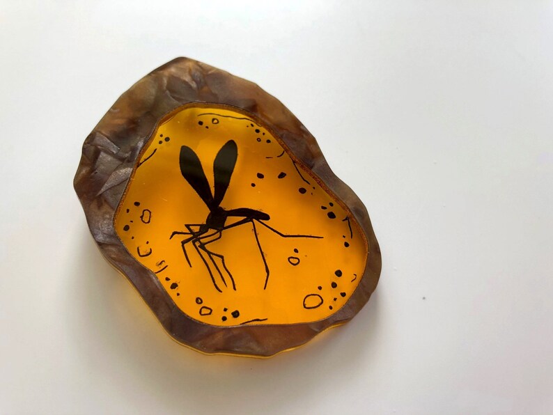 Mosquito in Amber Jurassic Park Laser Cut Acrylic Brooch | Etsy