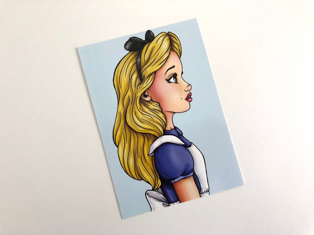 Alice Profile Alice in Wonderland Postcard - Etsy