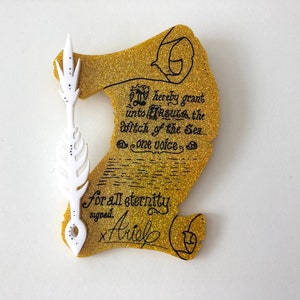 Ursula and Ariel Contract With Pen the Little Mermaid Laser Cut Acrylic ...